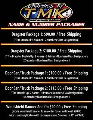 Driver Name / Car # Decals