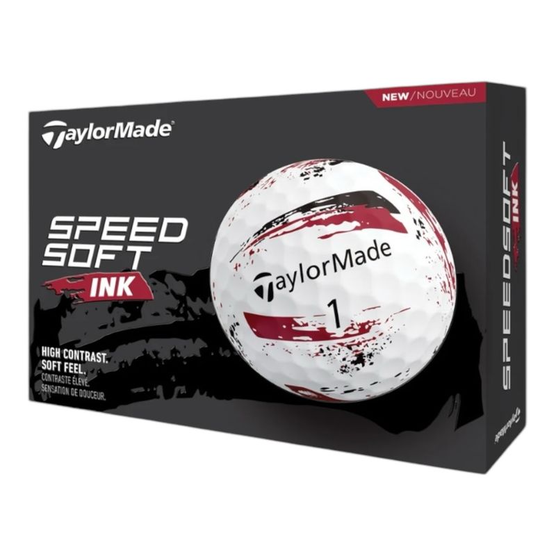 TaylorMade Speedsoft Ink Red Golf Balls Dozen