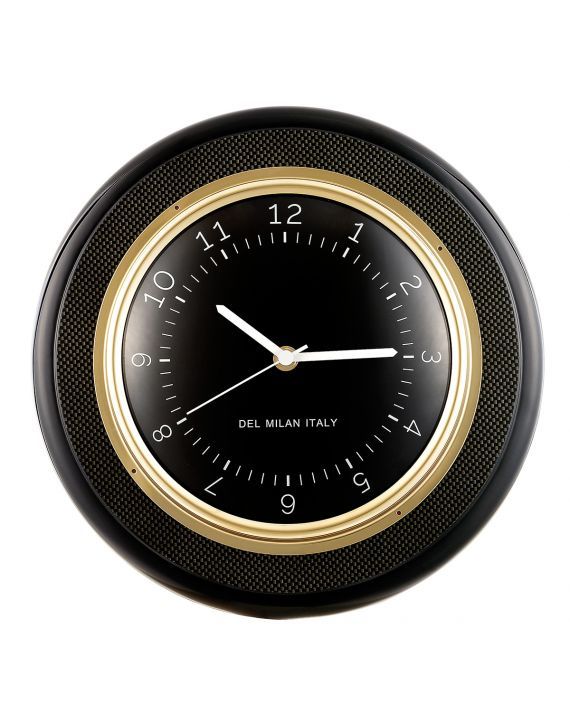 DEL MILAN Clock, Carbon Fibre Finish