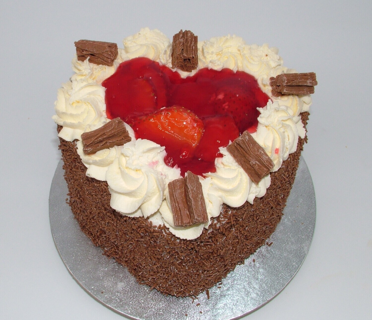 Mini Strawberry Gateaux on an 8" Cake board