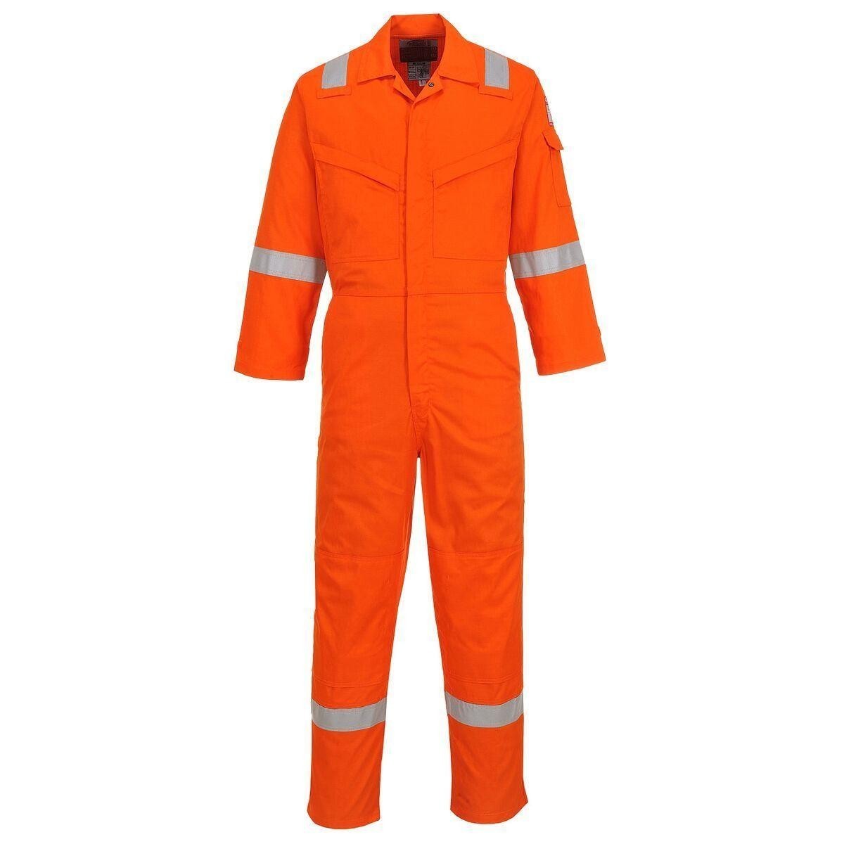Portwest FR50 orange flame resistant anti-static coverall