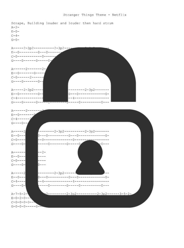 "Stranger Things Theme - Netflix" Fingerstyle Ukulele Tab Sheet