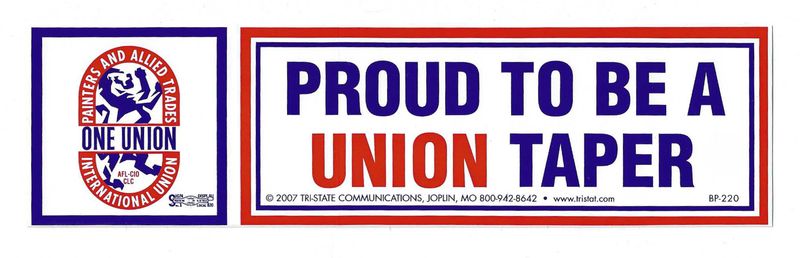 Proud to be a Union Taper Bumper Sticker #BP-220
