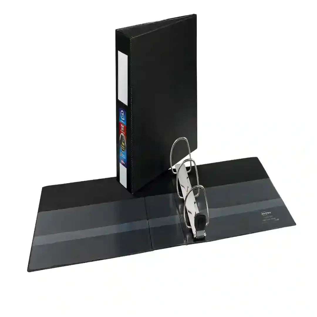 Folder de alta resistencia negro, 3 anillos con portaetiquetas, anillos ...