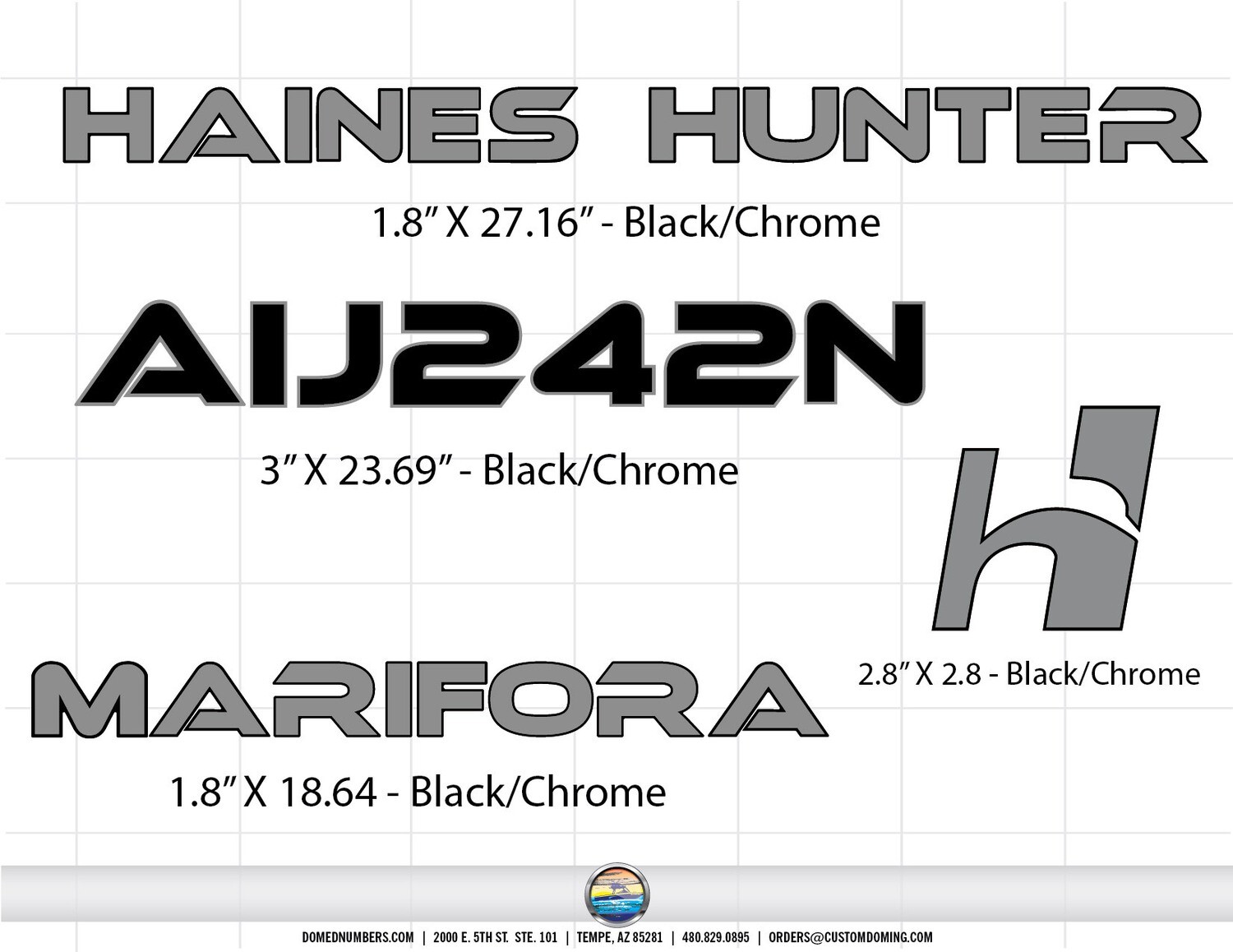Haines Hunter Domed Boat Decals