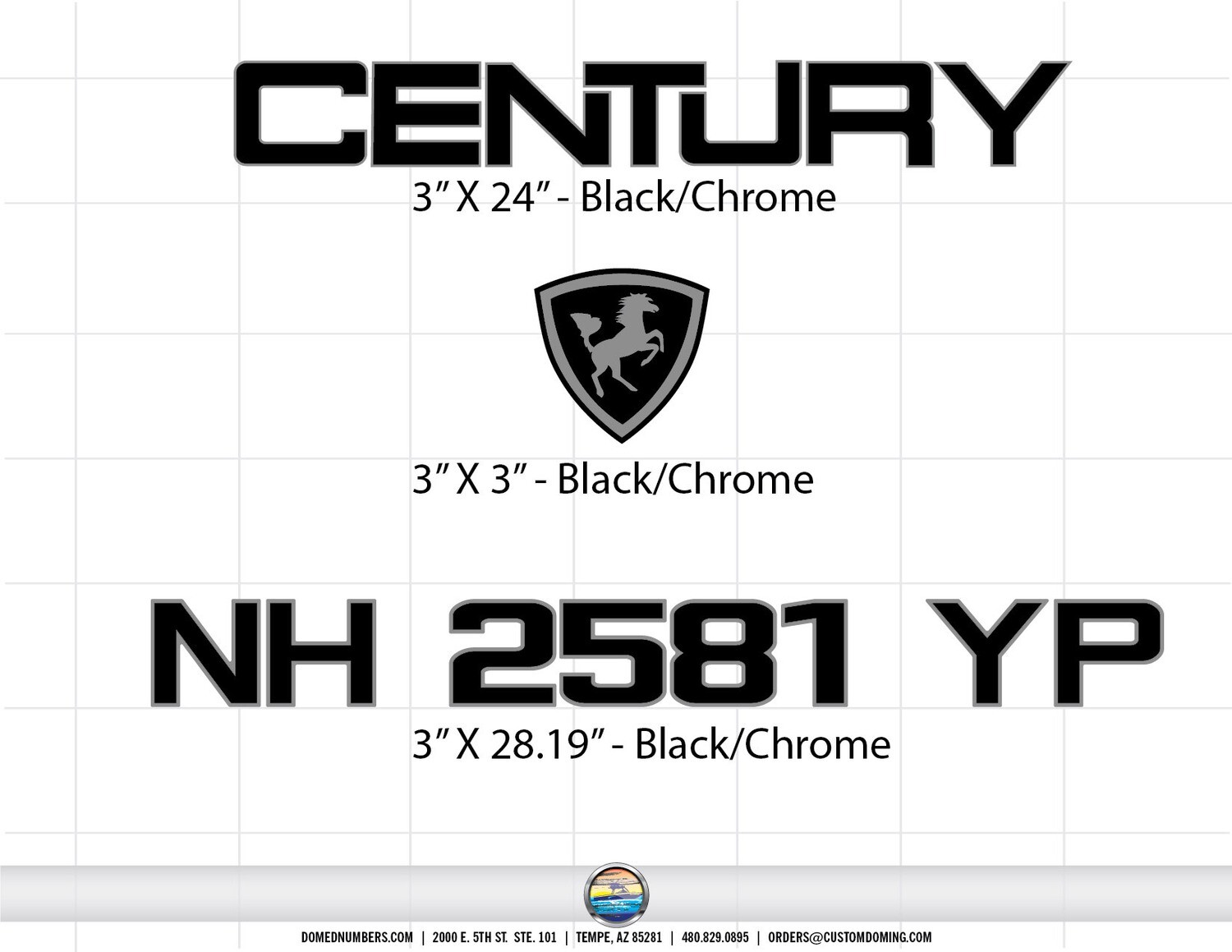 Century Boats + Matching Registration Decal Set