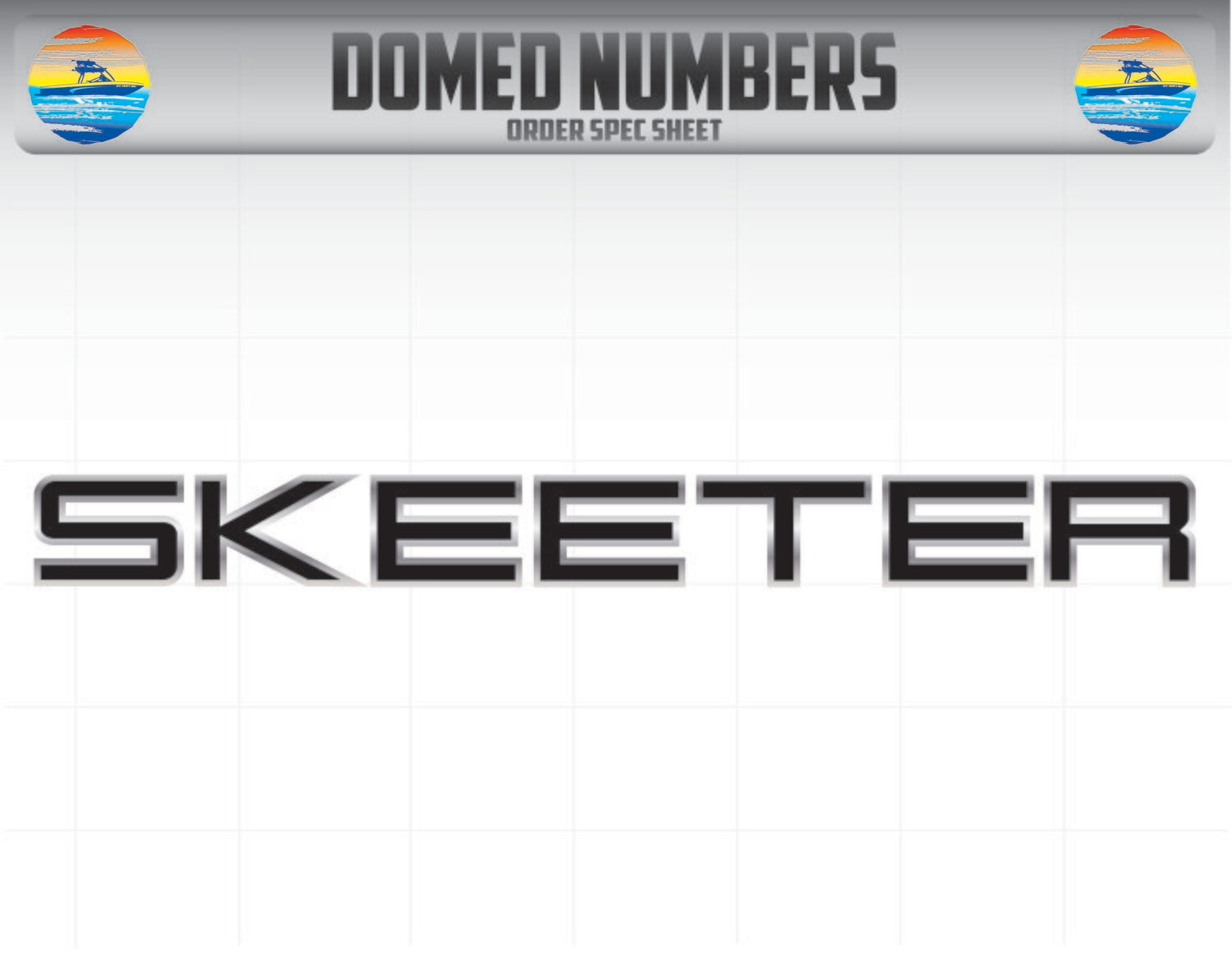 Skeeter Domed Window Decal, Choose Your Colors