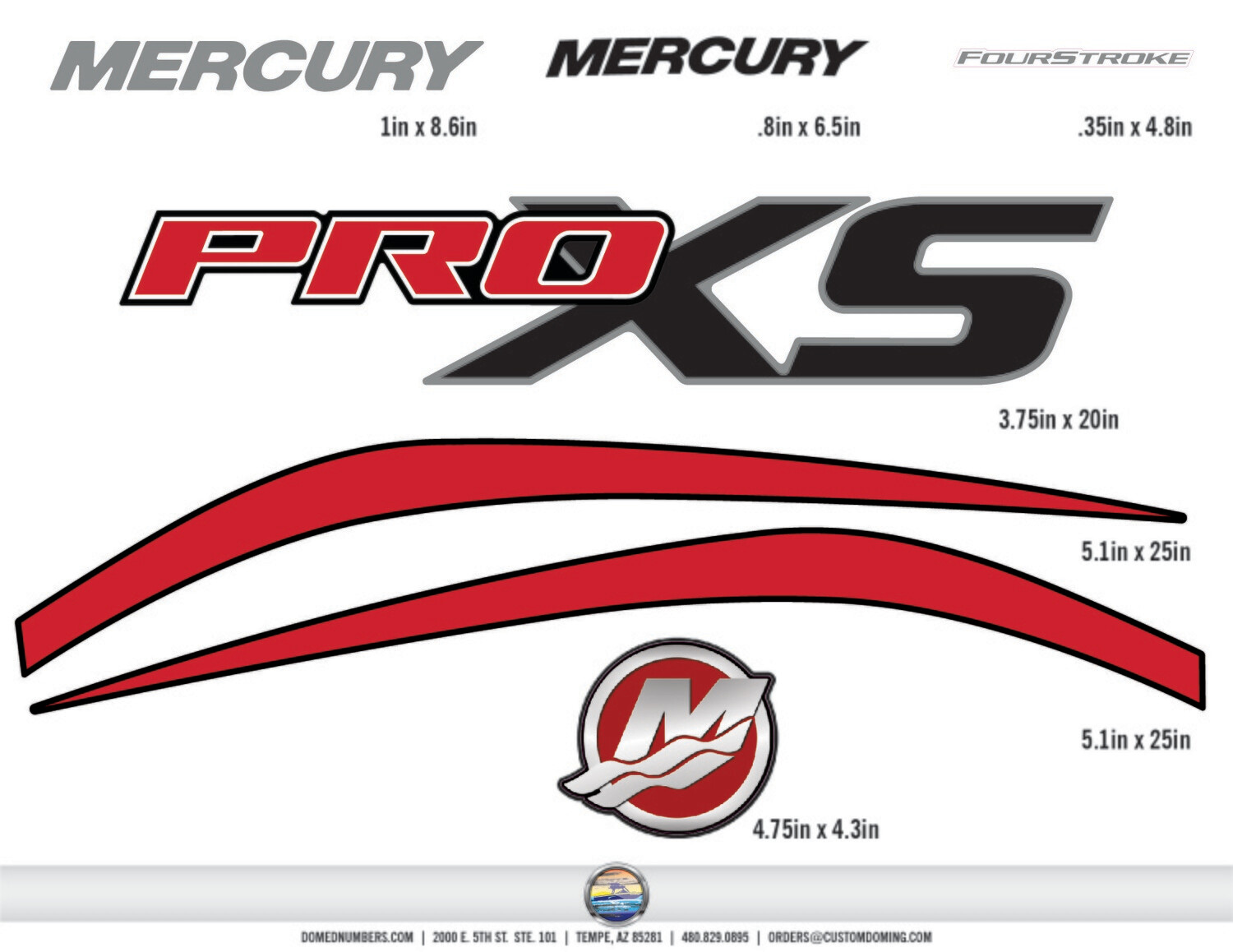 Mercury ProXS Decal Package, Choose Your Colors