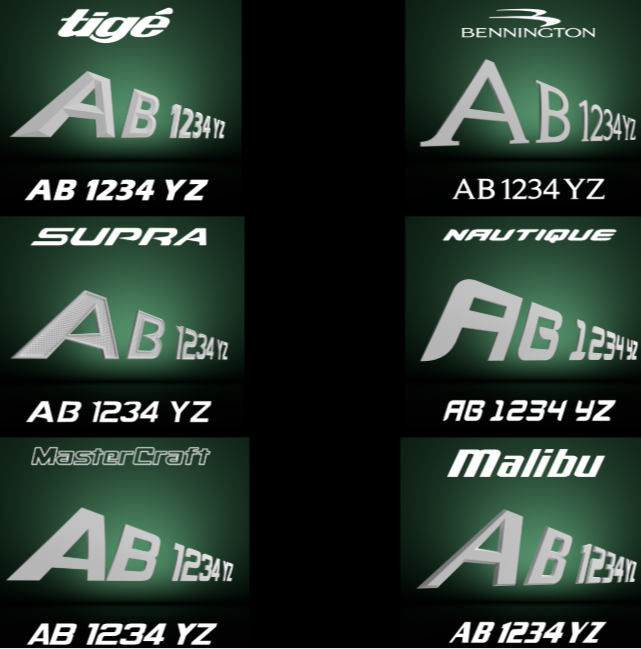 3D Emblem Registration Numbers