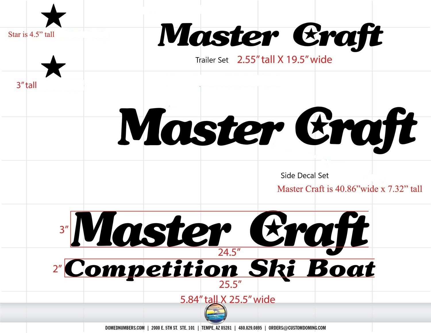 1986 MasterCraft Decal Package