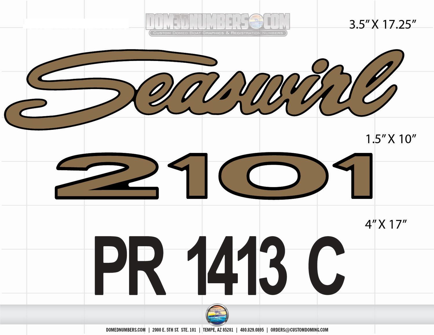Seaswirl Domed Boat Decals