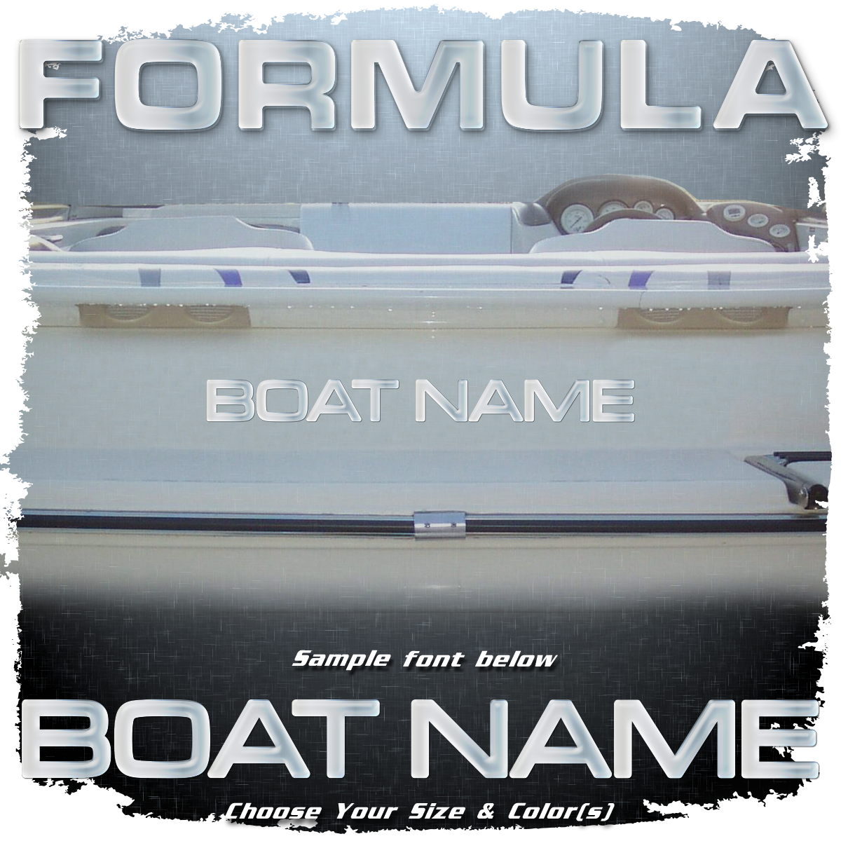 Domed Boat Name in the Formula Font