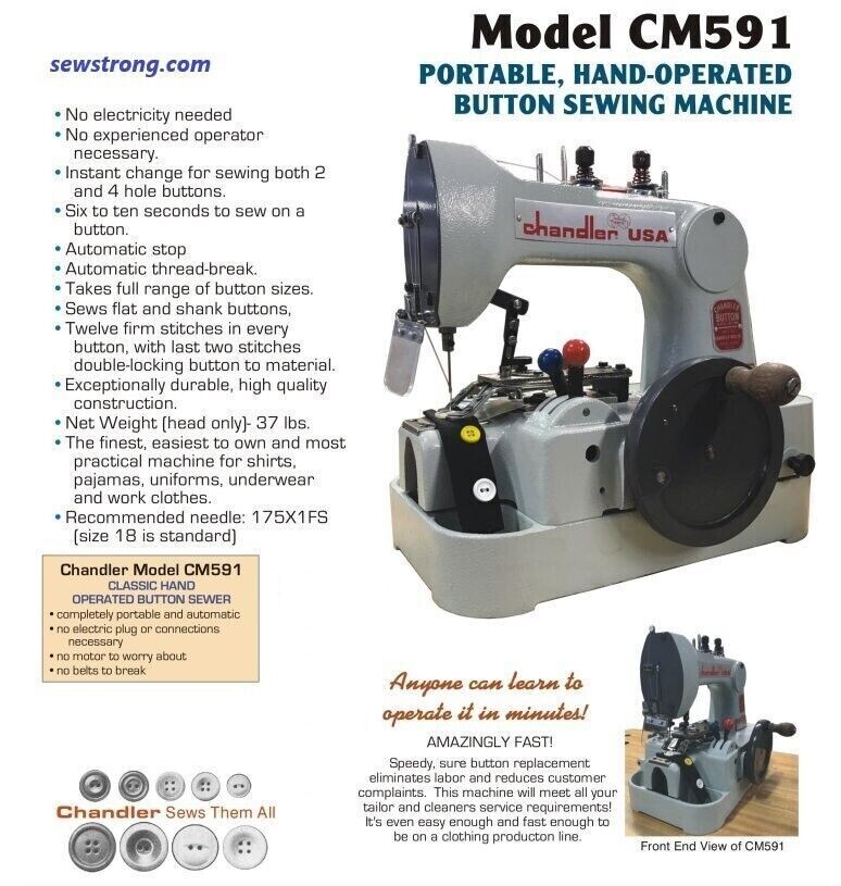 Portable, Hand-Operated Button Sewing Machine