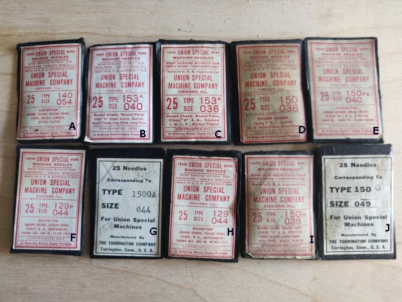 GENUINE VINTAGE UNION SPECIAL NEEDLES