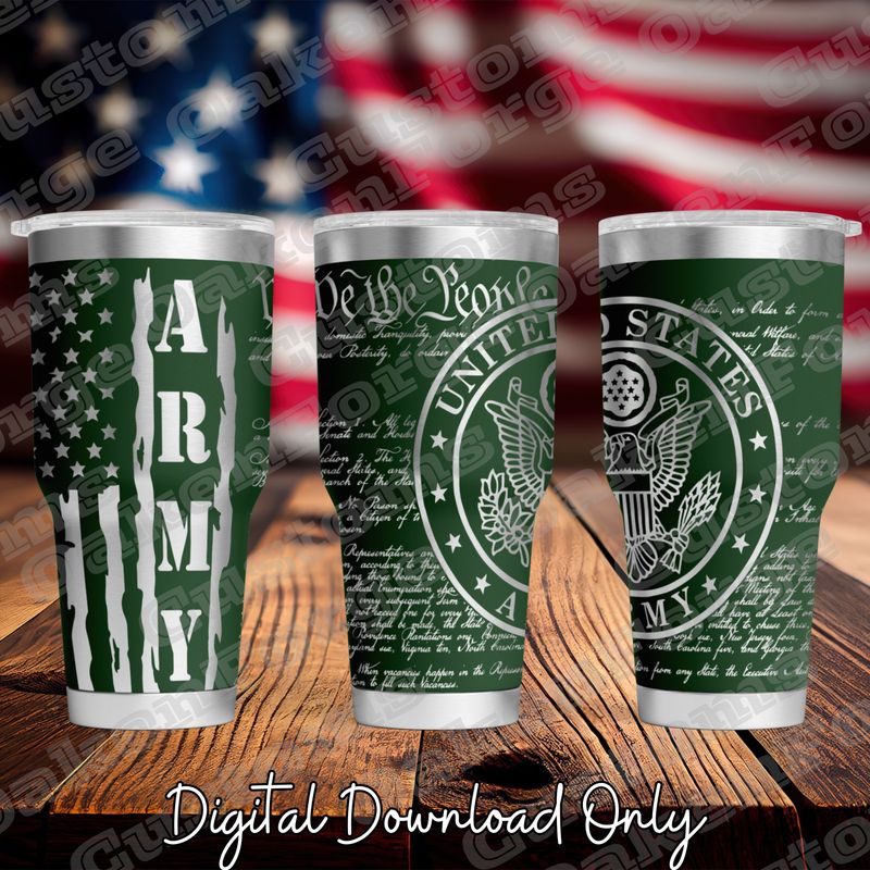 Army 20oz Full Wrap Tumbler SVG File