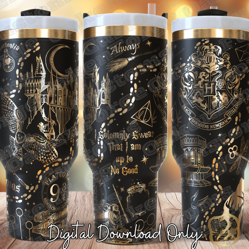 Wizard 40oz tumbler wrap SVG File
