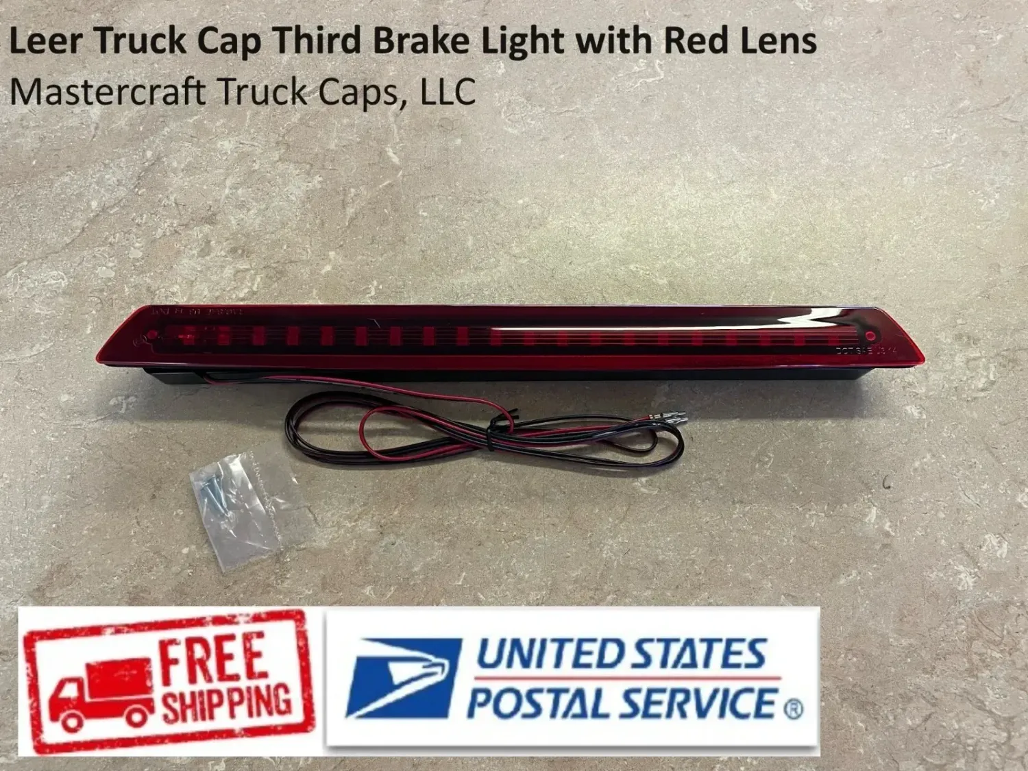 Leer Truck Cap Third Brake Light with Red Lens