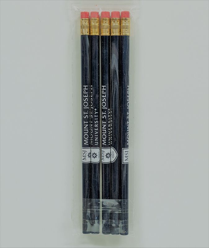 Pencils 5 Pack Navy Crest