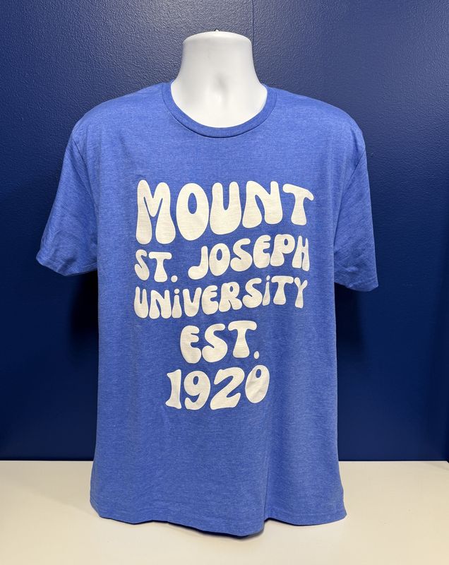 Groovy Heather Royal - Mount St. Joseph University Est 1920 T-Shirt