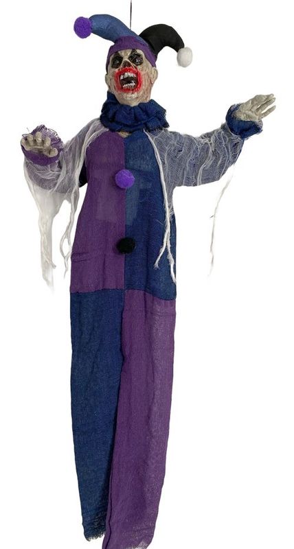 Animated Hanging Creepy Jester 47"