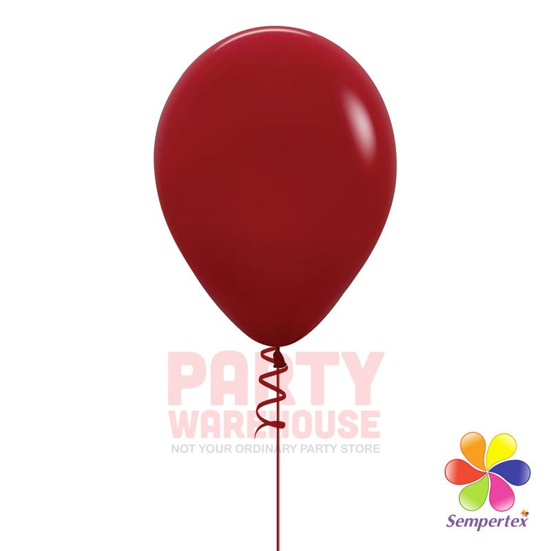 Deluxe Imperial Red 11" Helium Filled Latex Balloon and Ribbon