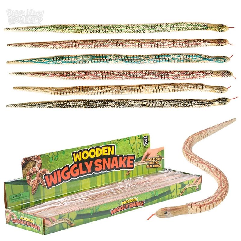Wooden Wiggle Snake 20" - 12 Ct Box