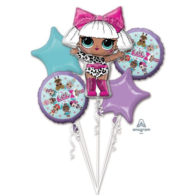 Bouquet LOL Surprise - Helium Filled Foil Shaped Balloon, Ribbon