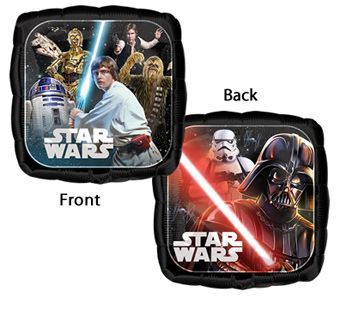 Star Wars Classics SQ - 17" Helium Filled Foil Shaped Balloon, Ribbon