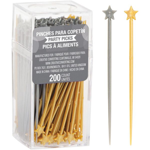 Star Picks 2.75" - 200ct Gold and Silver