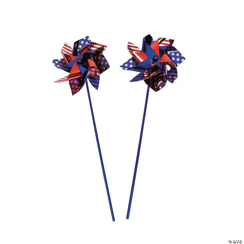 Metallic Jumbo Patriotic Pinwheels -12 Ct Box