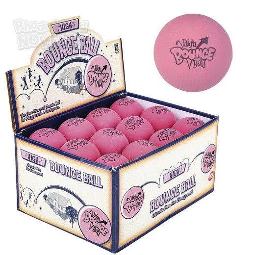 Rubber Pink High Bounce Ball 2.5" - 24 Ct Box