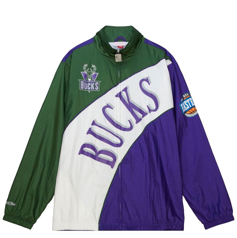 Mitchell & Ness Milwaukee Bucks Arched Retro Windbreaker - Purple