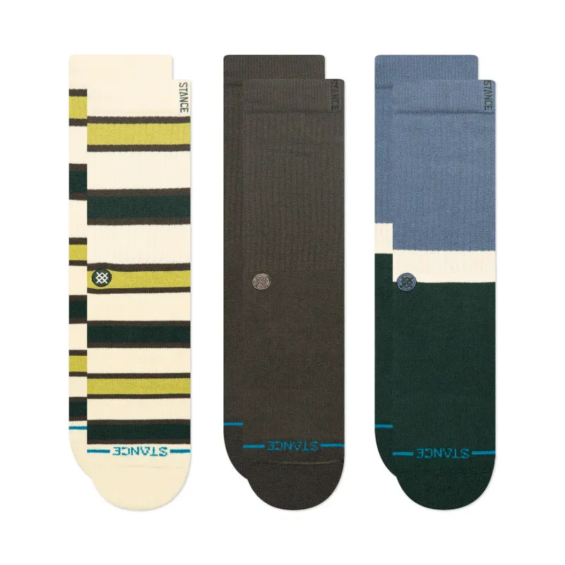 Stance The Devon Butter Blend 3-Pack Crew Socks Pine | MODA3