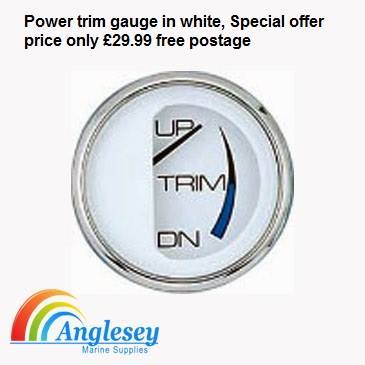 Boat power trim gauge in white