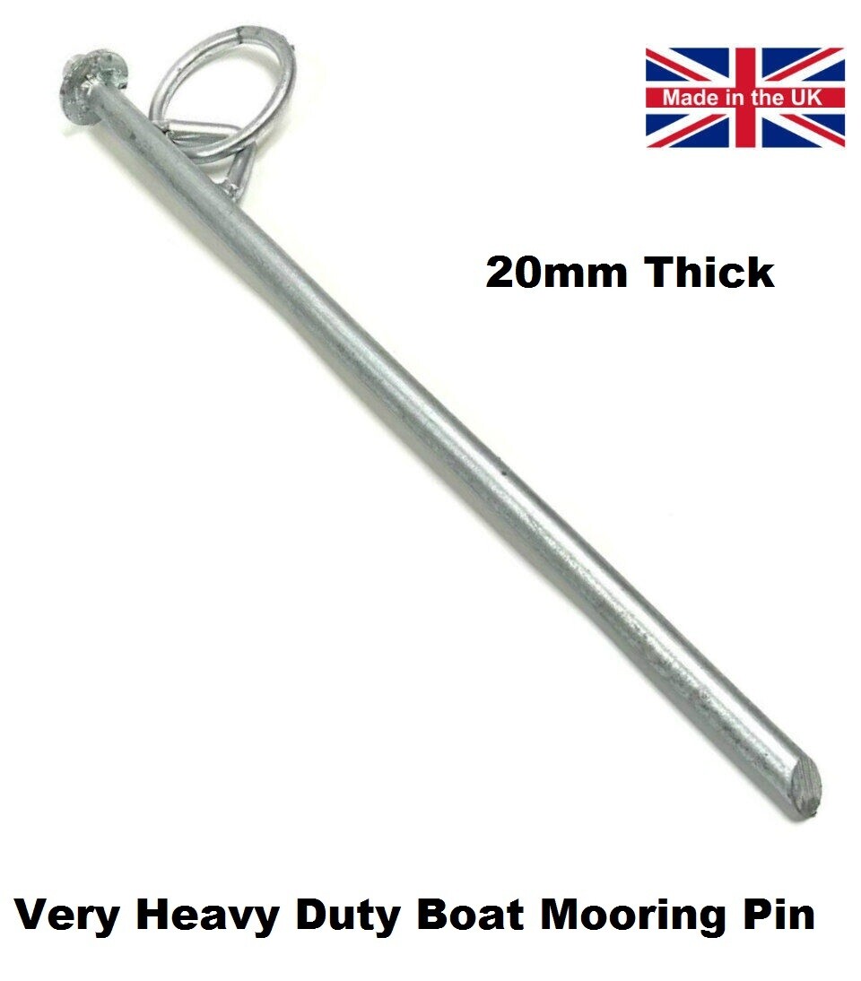 Canal boat heavy duty mooring pin spike 20mm thick galvanized