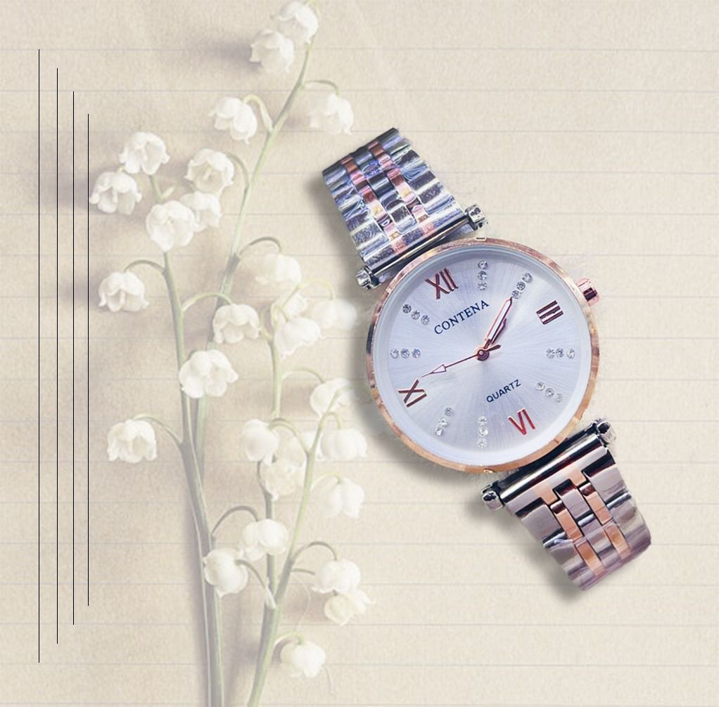 Contena Fashion Rose Gold Ladies luxury’s Watch Popular Elegant Female ...