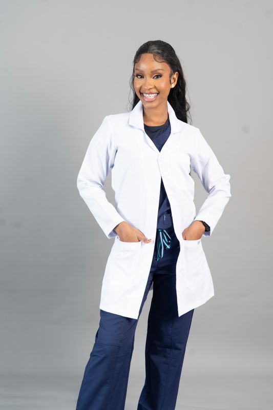 Chinese Collar AlphaMed Lab Coat | Sleek & Modern Design