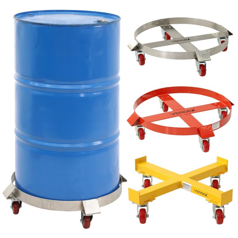 VERDEX V5050 Powdercoated Steel Drum Dolly (Suits 210 Litre Drums)