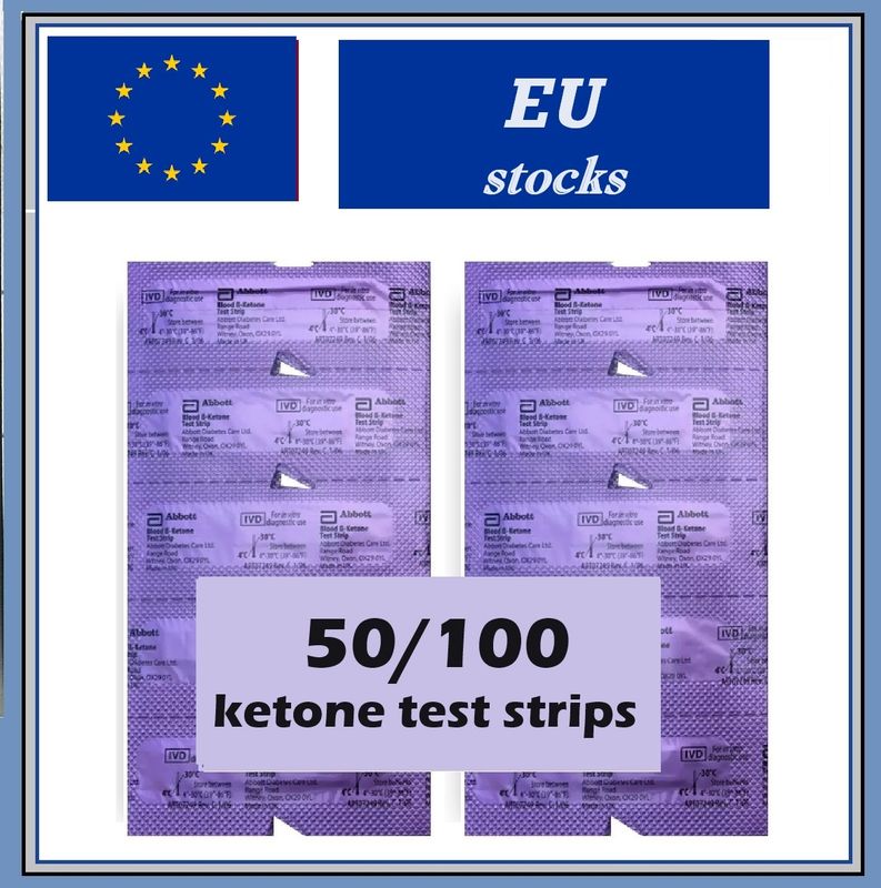 50/100 Blood Ketone Test Strips for Abbott PRECISION XTRA & Optium Meters