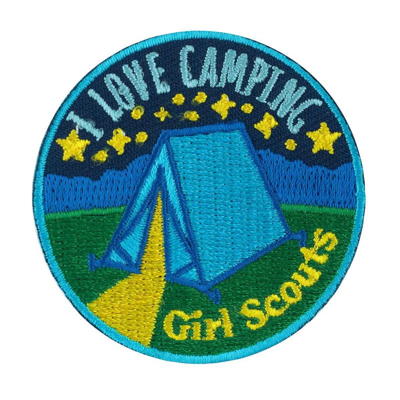 I Love Camping Fun Patch - Blue Tent