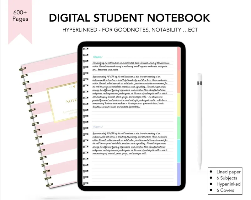 Digital Notebook | Student Notebook | 600+ Pages | Dividers For ...