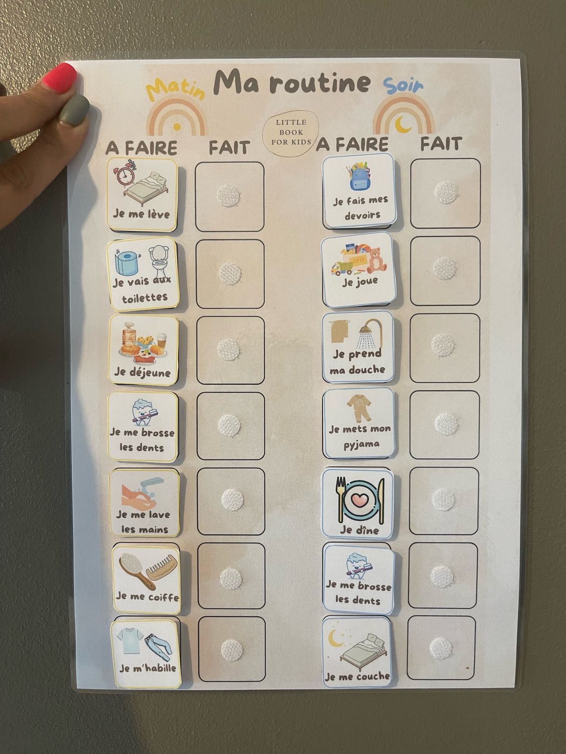 Fiche routine « matin et soir » PDF