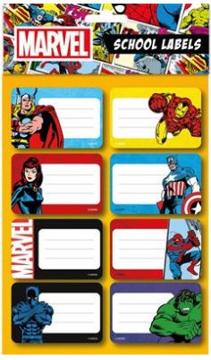 Marvel Classics Essential School Labels