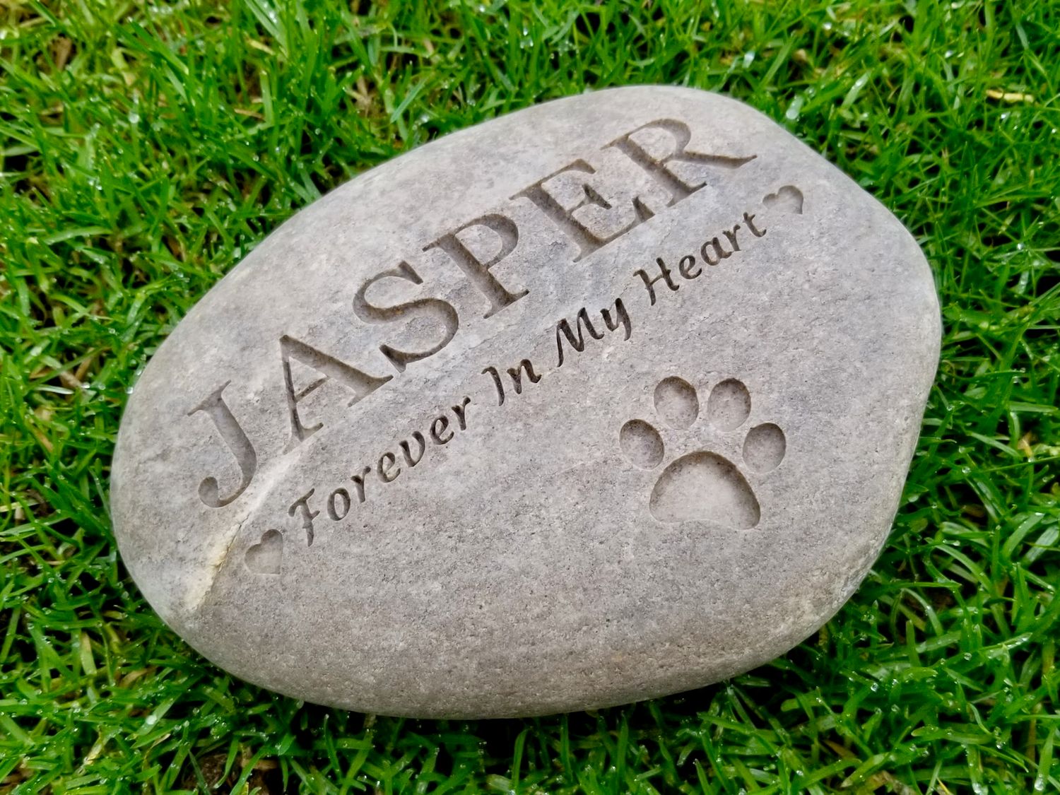 Engraved Stone Pet Memorial - Small River Rock - Shop Personalized ...