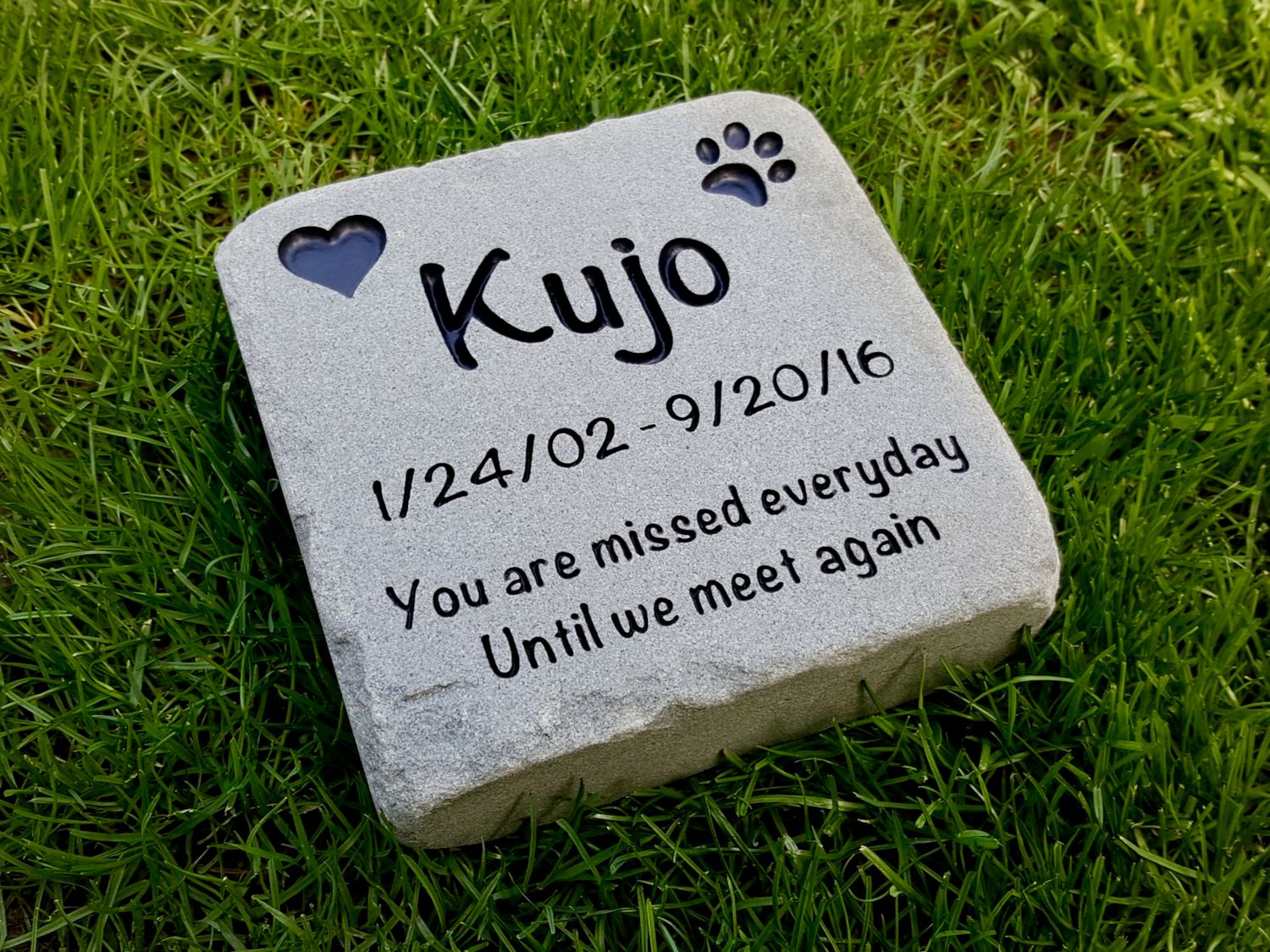 Engraved Stone Pet Memorial - XS Bluestone - Shop Personalized ...