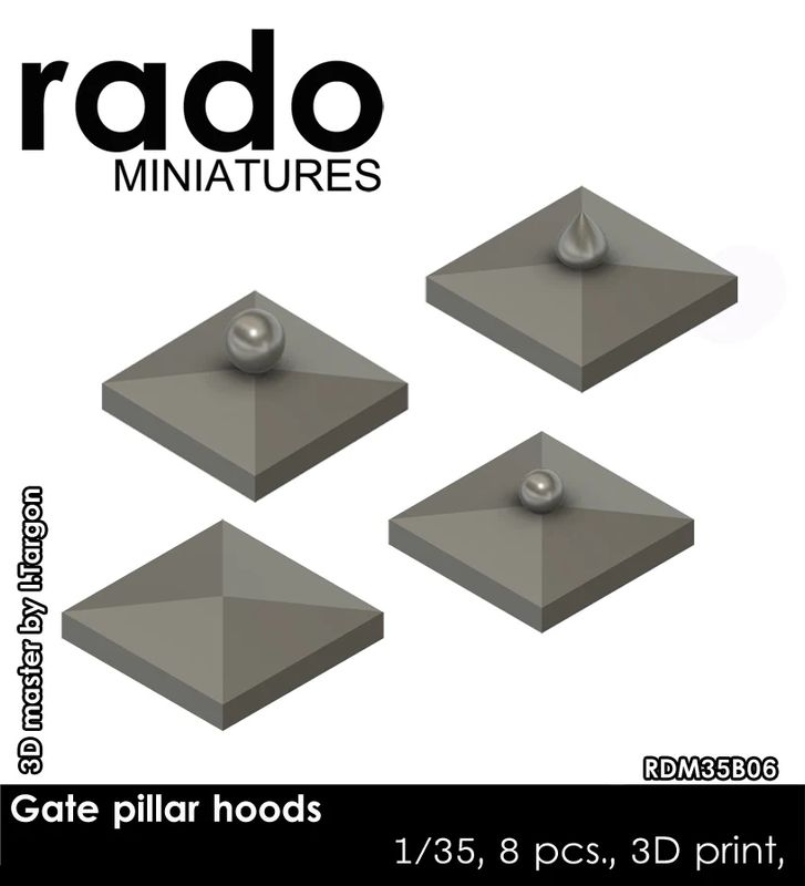 RDM35B06 - Gate pillar hoods (4 types) - 1:35