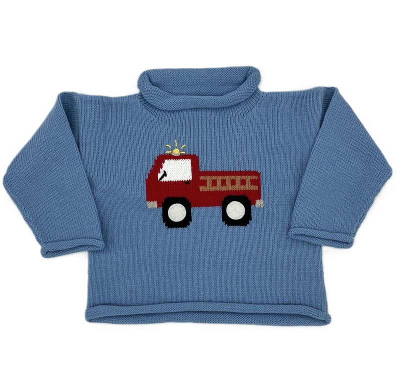 FIRETRUCK CHAMBRAY SWEATER