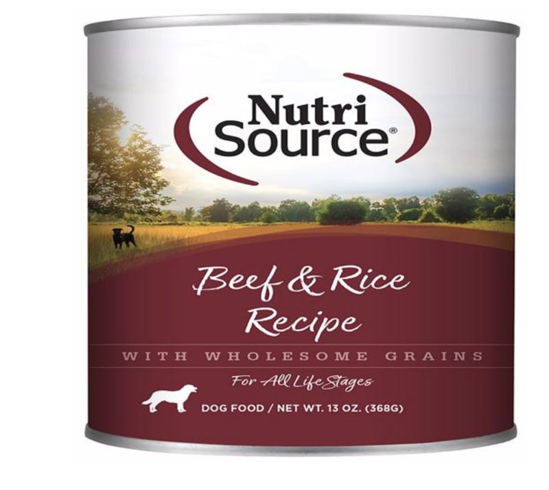NutriSource Beef and Rice Recipe Canned Dog Food 13 oz