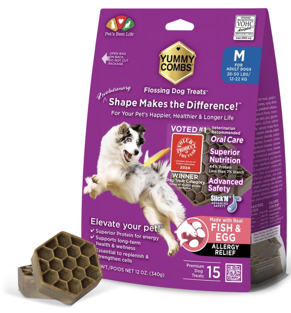 Yummy Comb Medium Dental Treat 12 oz - Fish and Egg