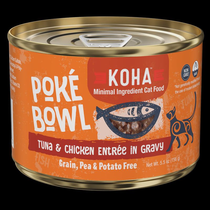 Koha Poke Bowl Tuna & Chicken Entree in Gravy Canned Cat Food 5.5oz
